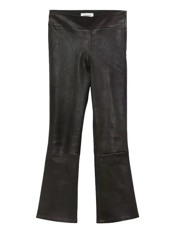 ARMA Stretch-leather Flared Cropped Trousers - Brown