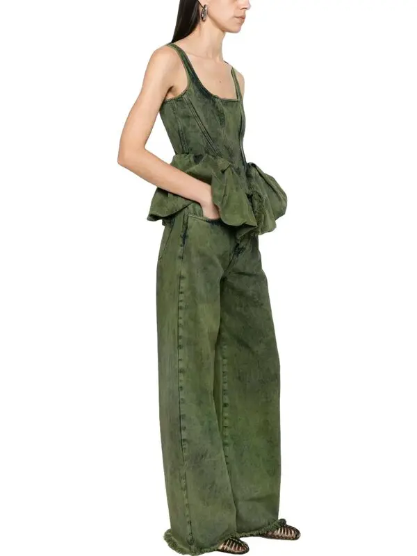 MARQUES' ALMEIDA Khaki-wash Frayed Jeans - Green