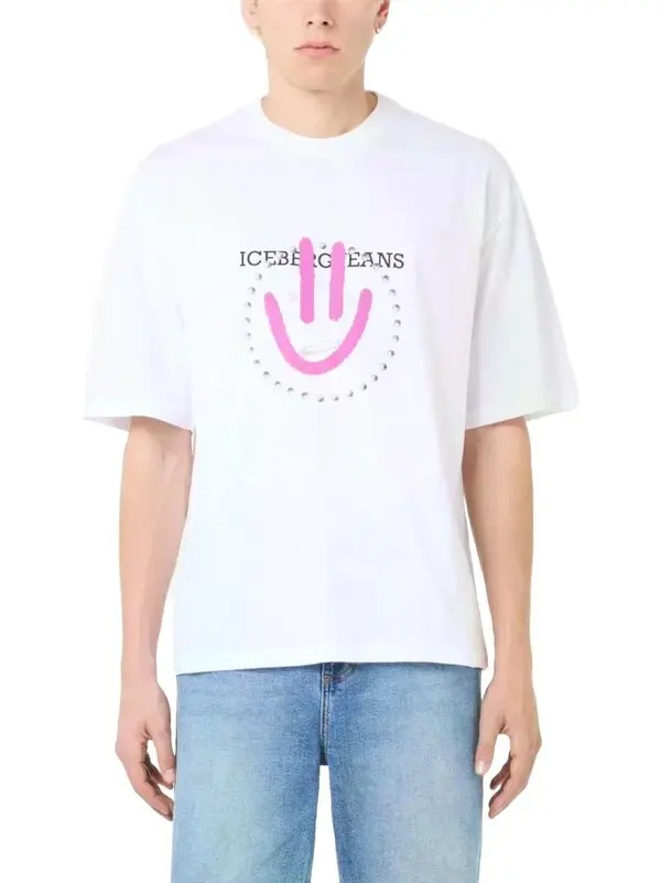 Iceberg Smile-print Cotton T-shirt - White