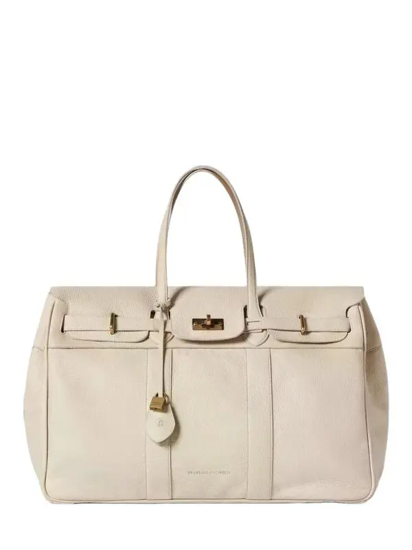 Brunello Cucinelli Deerskin Explorer Travel Bag - Neutrals