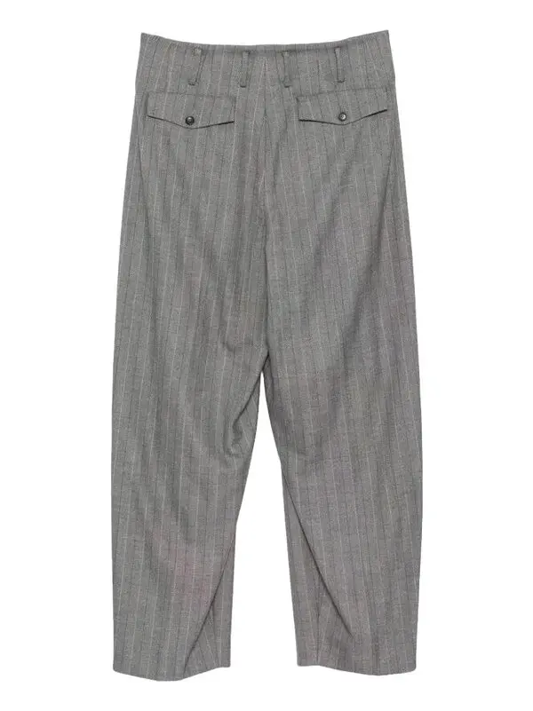 HED MAYNER Pinstriped Pleated Trousers - Grey