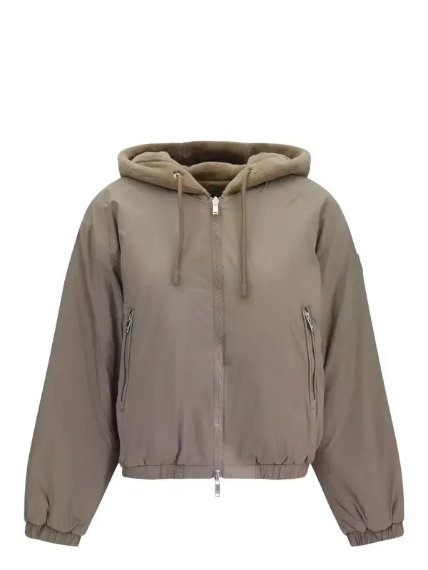 Moose Knuckles Reversible Faux Fur Jacket With Drawstring Hood - Green