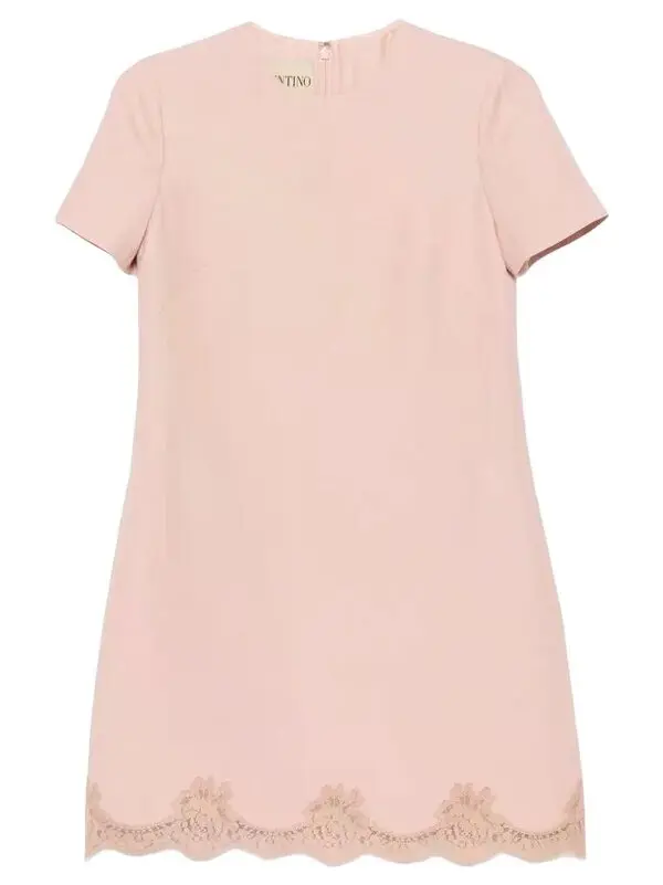 Valentino Garavani Lace Trim Mini Dress - Pink