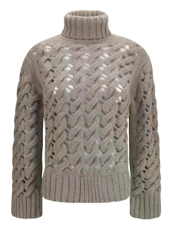 P.a.r.o.s.h Perforated Turtleneck Sweater - Neutrals
