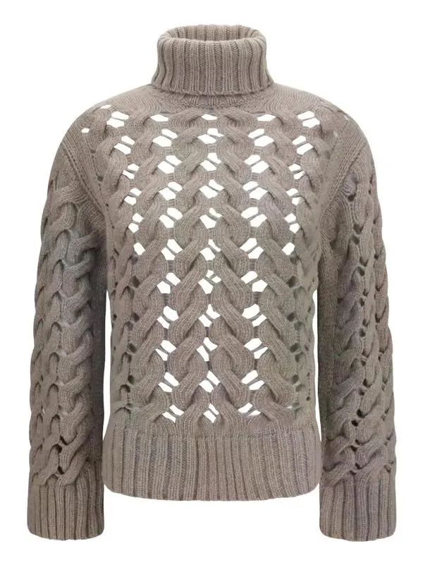 P.a.r.o.s.h Perforated Turtleneck Sweater - Neutrals