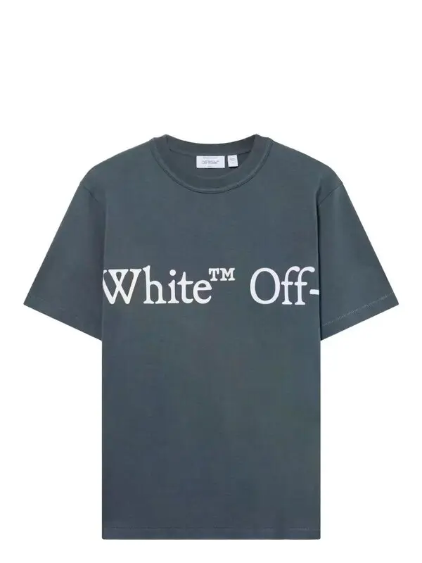 Off-White Bookish Scarf Short Sleeve T-shirt - Blue