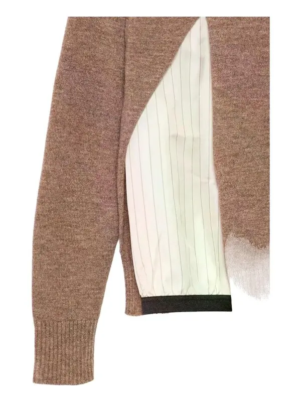 Undercover Layered Pinstripe Sweater - Brown
