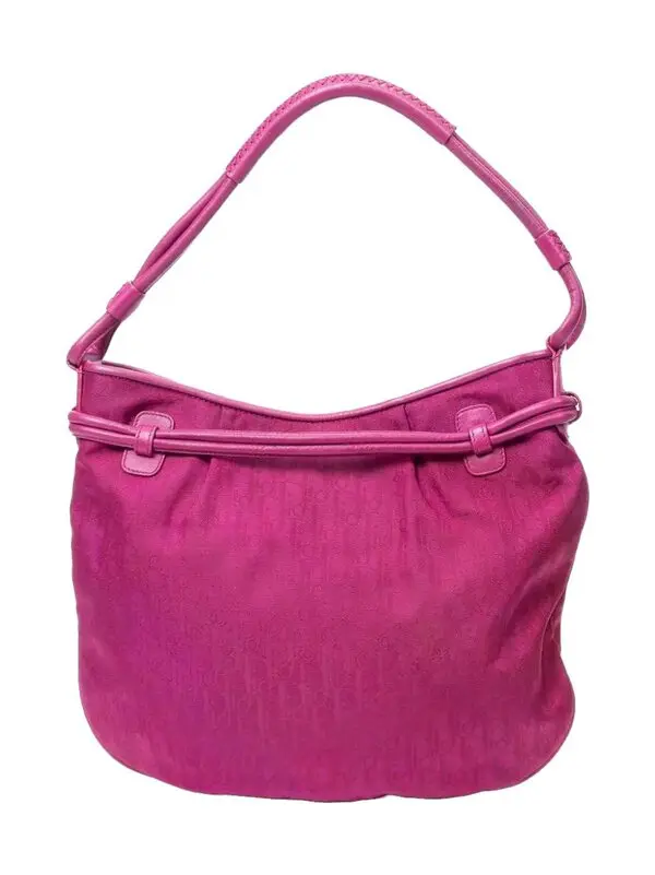 Dior Monogram Shoulder Bag With Bow Charm - Pink