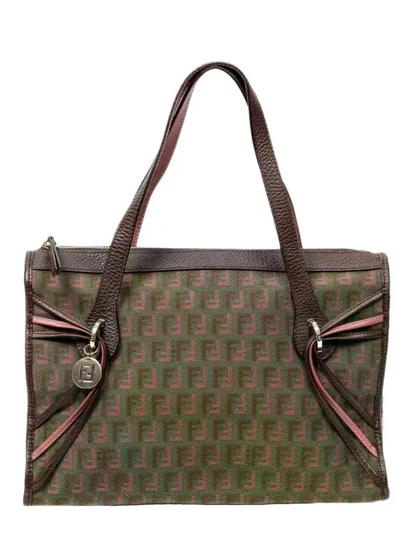 Fendi Monogram Boston Tote Bag - Green