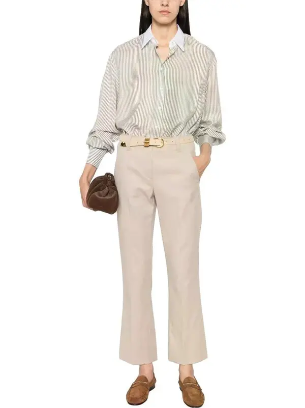 Brunello Cucinelli Pressed-crease Straight-leg Trousers - Neutrals