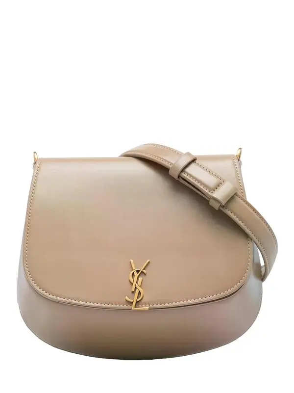 Saint Laurent Calfskin Monogram Voltaire Top Handle Bag - Neutrals