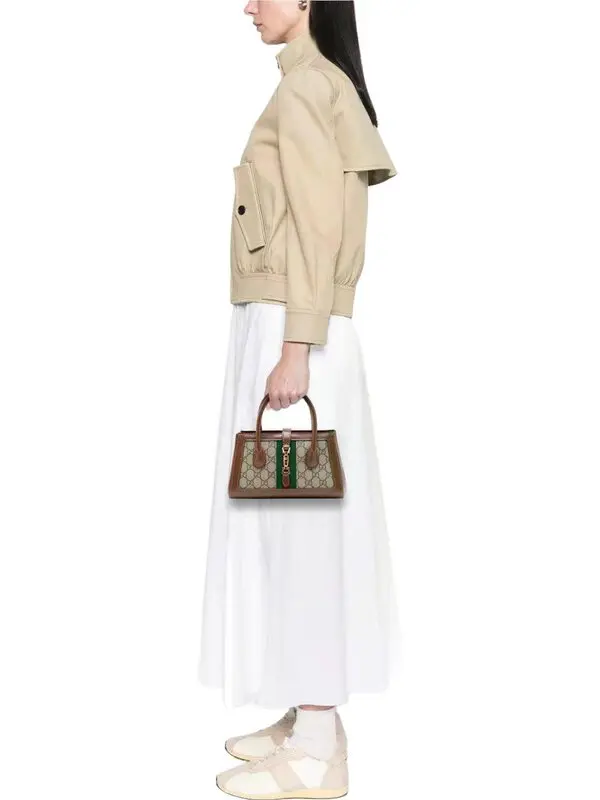 Gucci Jackie 1961 Small Gg Supreme Web Tote Satchel - Neutrals