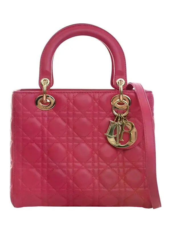 Dior Lambskin Cannage Lady Satchel - Pink