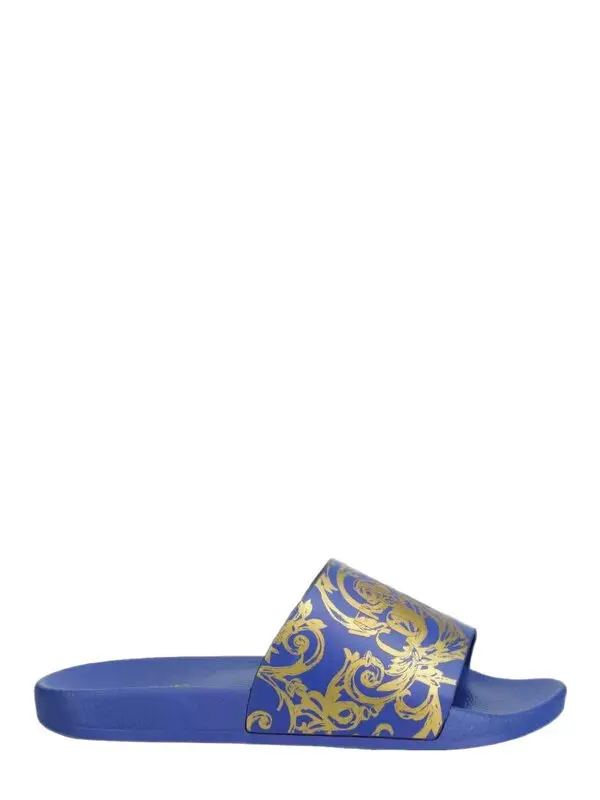 Versace Baroque Print Slides - Blue