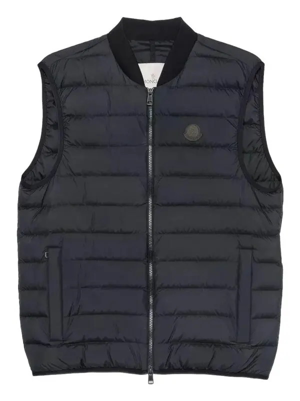 Moncler Quilted Logo-patch Gilet - Blue