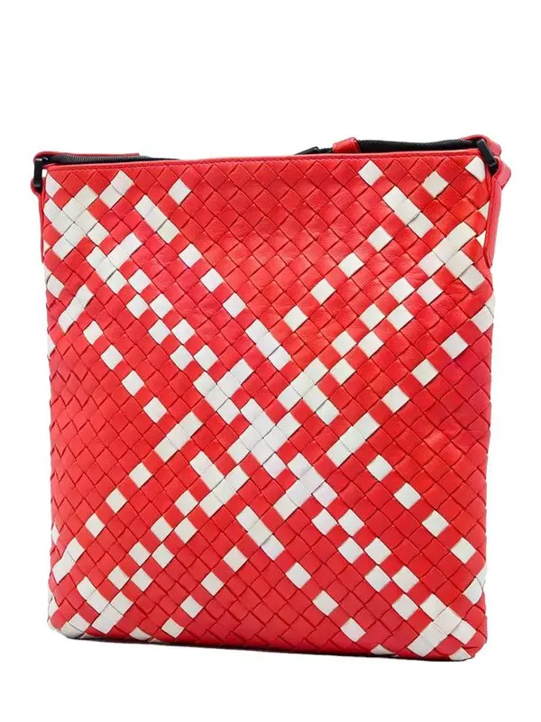Bottega Veneta Nappa Intrecciato Crossbody Bag - Red