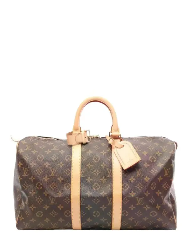 LOUIS VUITTON Monogram Keepall 45 Travel Bag - Brown