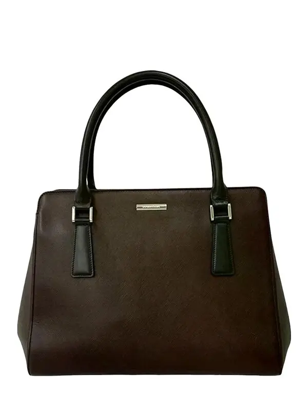 Burberry Leather Tote Bag - Brown