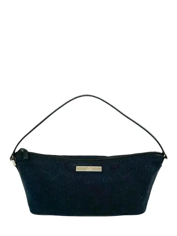 Gucci Gg Canvas Boat Shoulder Bag - Black