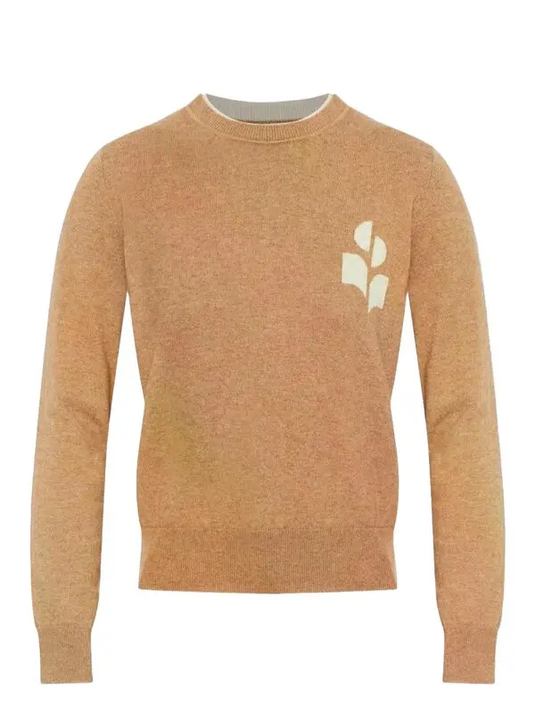 MARANT ETOILE Lanta Logo-intarsia Crew Neck Sweater - Brown