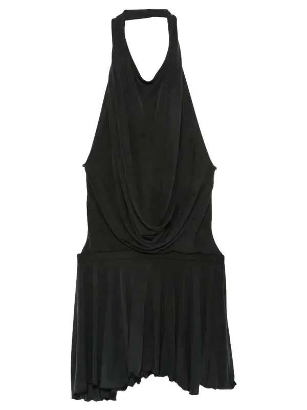 AYA MUSE Draped Open-back Mini Dress - Black