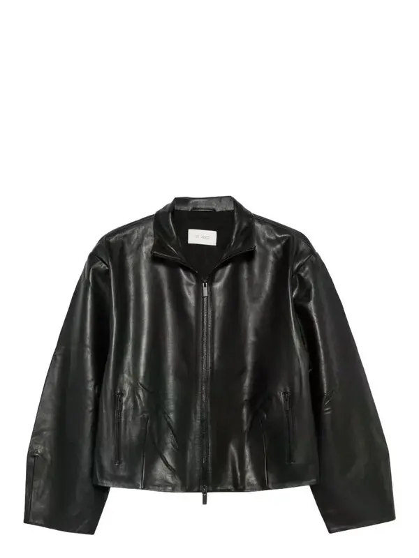 ST. AGNI Cocoon Leather Jacket - Black