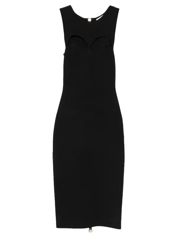 Elisabetta Franchi Sleeveless Cut-out Dress With Rear Zip - Black