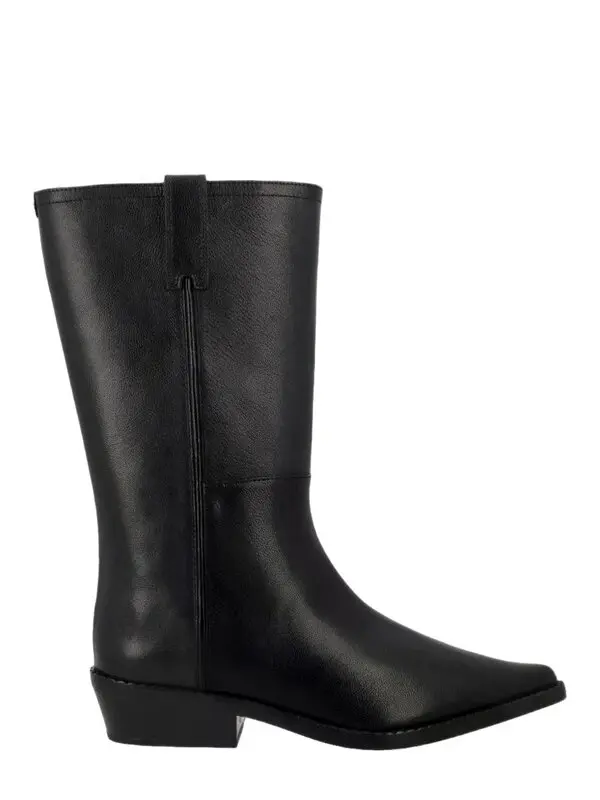 Michael Kors Farren Pointed-toe Leather Boots - Black