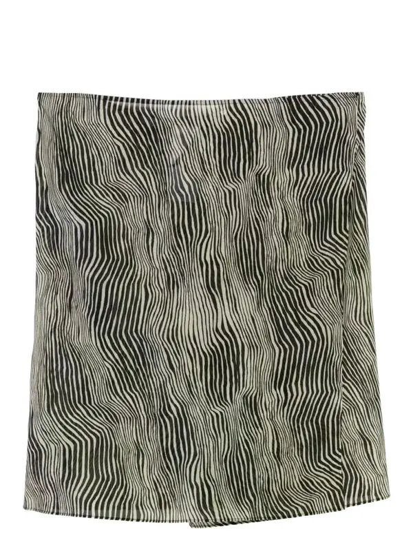 ST. AGNI Savannah Zebra-pattern Wrap Mini Skirt - Neutrals