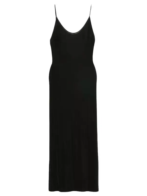 Saint Laurent Chain-link Strap Backless Maxi Dress - Black