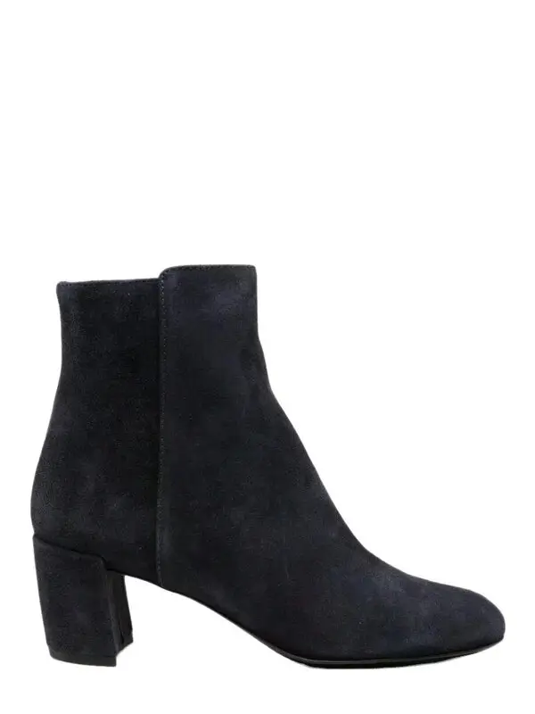Agl Suede Ankle Boots With Block Heel - Blue