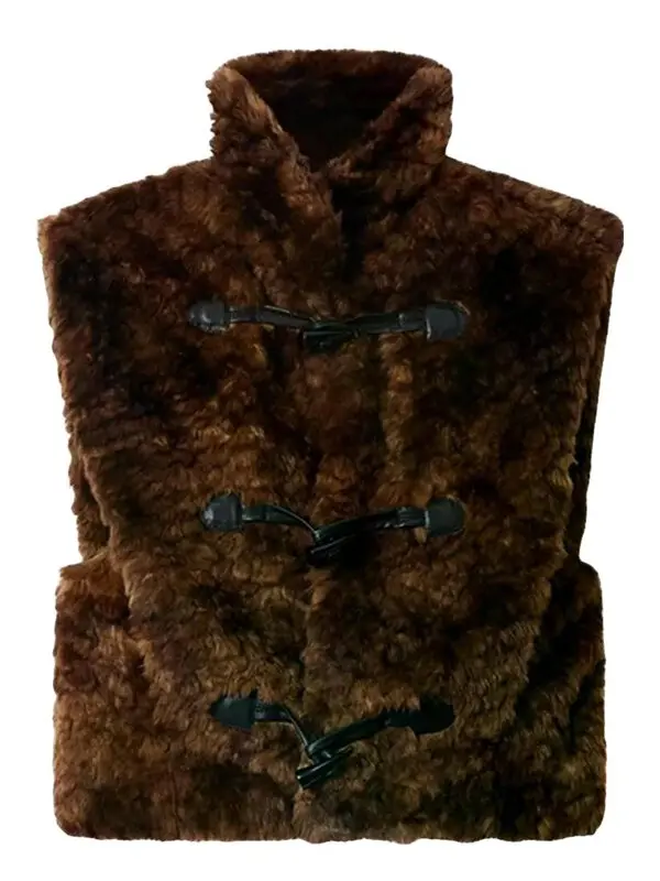 MARANT ETOILE Faux Fur Duffle Vest - Brown