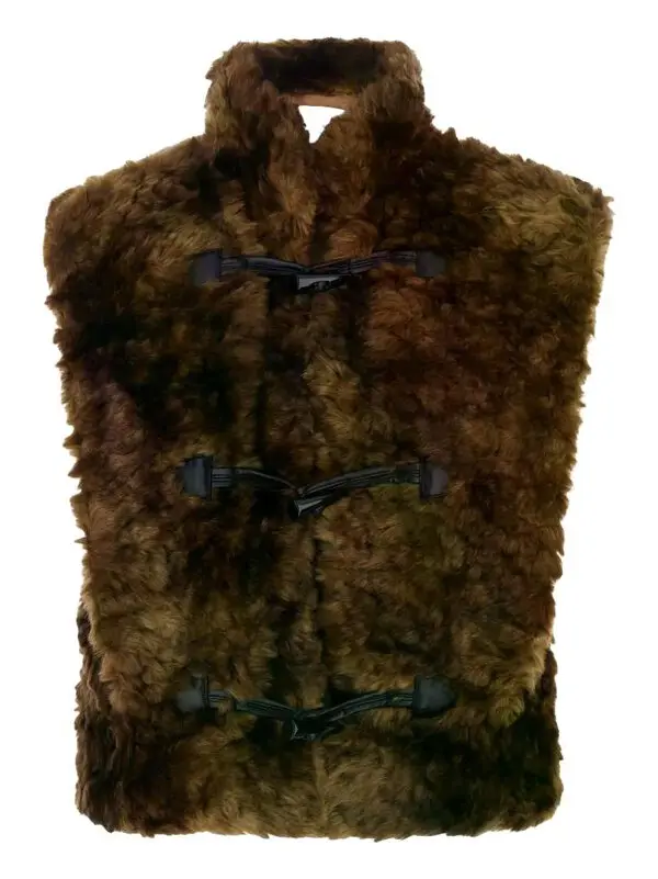 MARANT ETOILE Faux Fur Duffle Vest - Brown