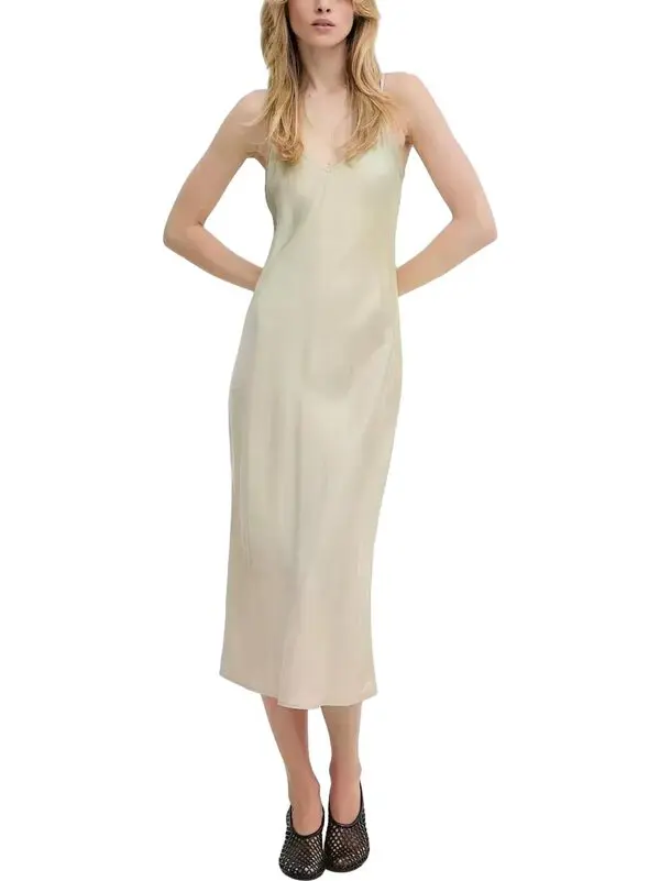 SAMSOE SAMSOE V-neck Spaghetti Strap Dress - Neutrals