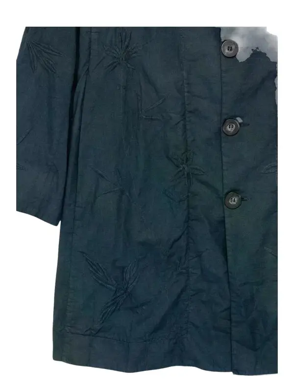 By Walid Embroidered Poplin Single-breasted Coat - Blue