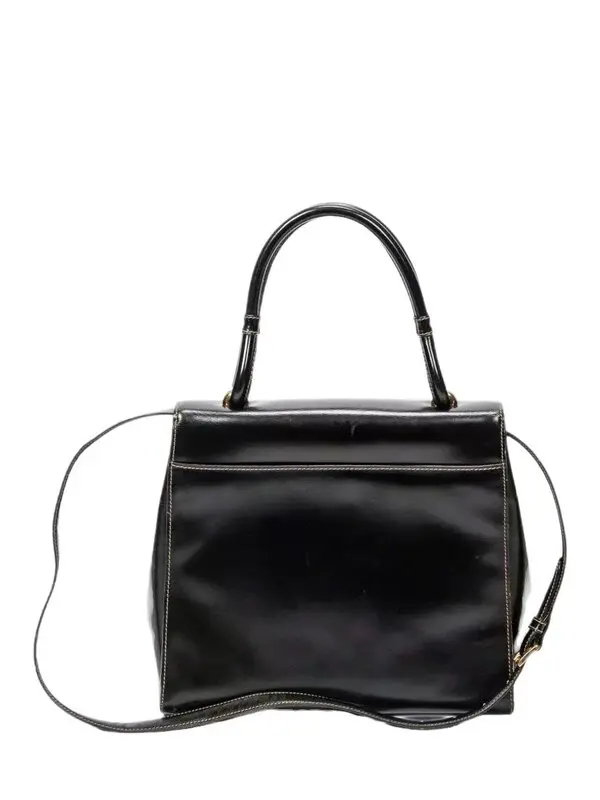 Loewe Leather Flap-top Tote Bag With Gold-tone Hardware - Black