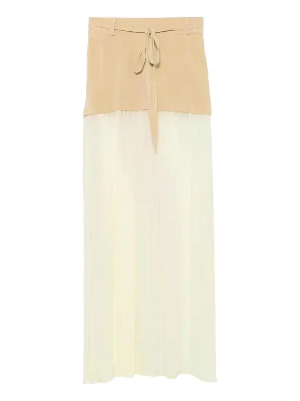 AYA MUSE Asha Sheer-panel Maxi Skirt - Neutrals