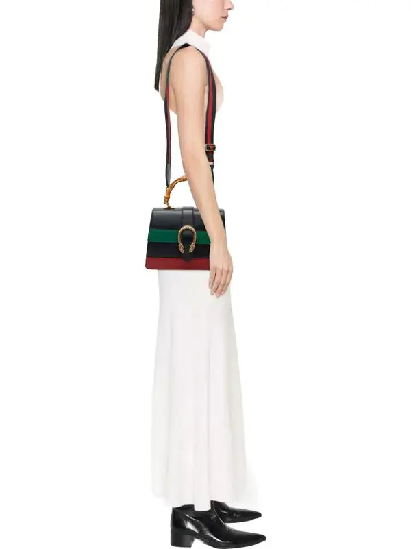 Gucci Leather Bamboo Dionysus Web Satchel - Blue