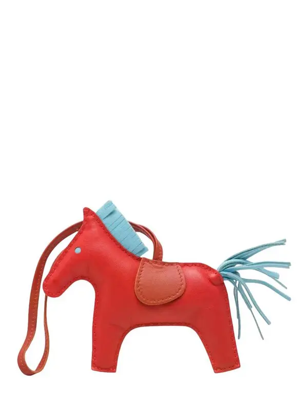 Hermès 1997 Milo Lambskin Grigri Rodeo Bag Charm Mm Keychain - Red