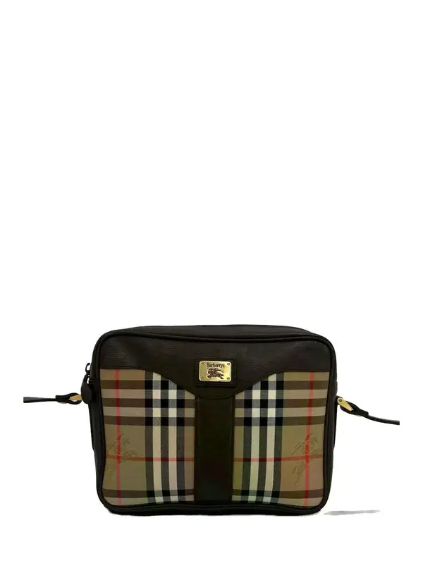 Burberry Haymarket Check Canvas Crossbody Bag - Neutrals