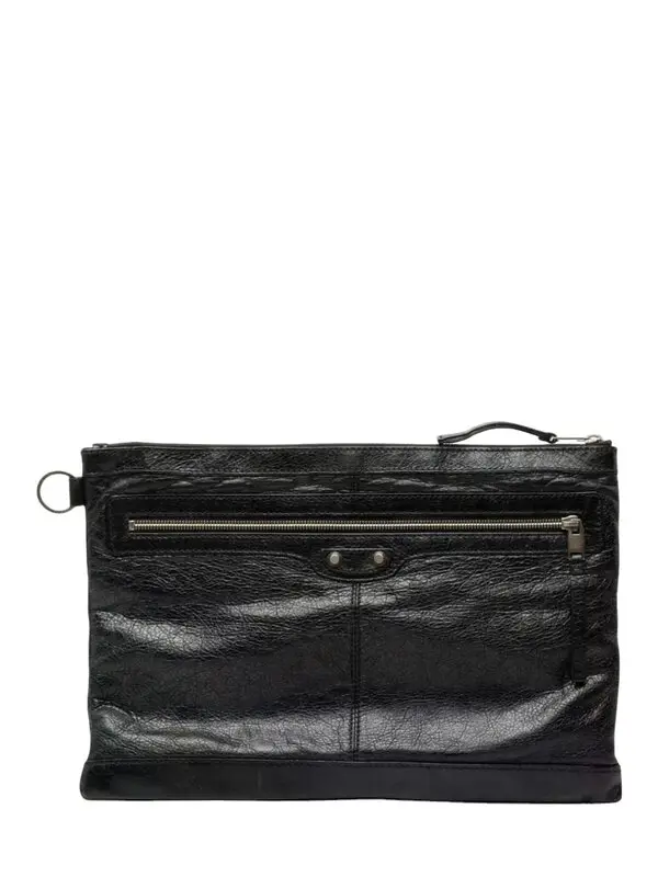 Balenciaga Lambskin Leather Clutch - Black