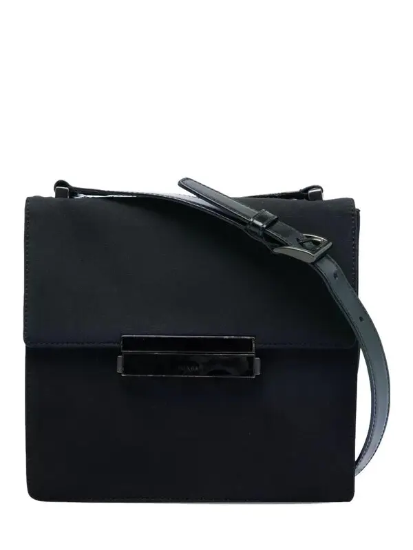 Prada Tessuto Flap Crossbody Bag - Black