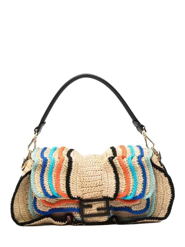 Fendi Baguette Logo-detail Shoulder Bag - Neutrals