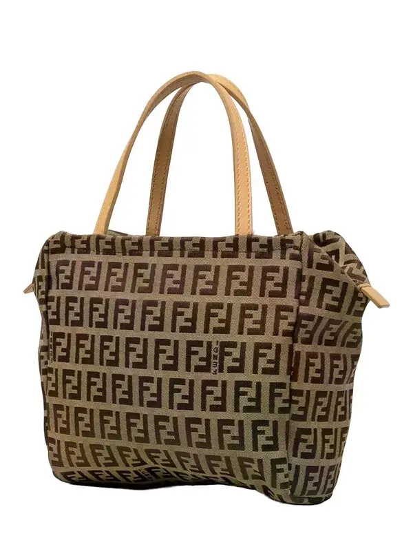 Fendi Zucchino Canvas Handbag - Neutrals