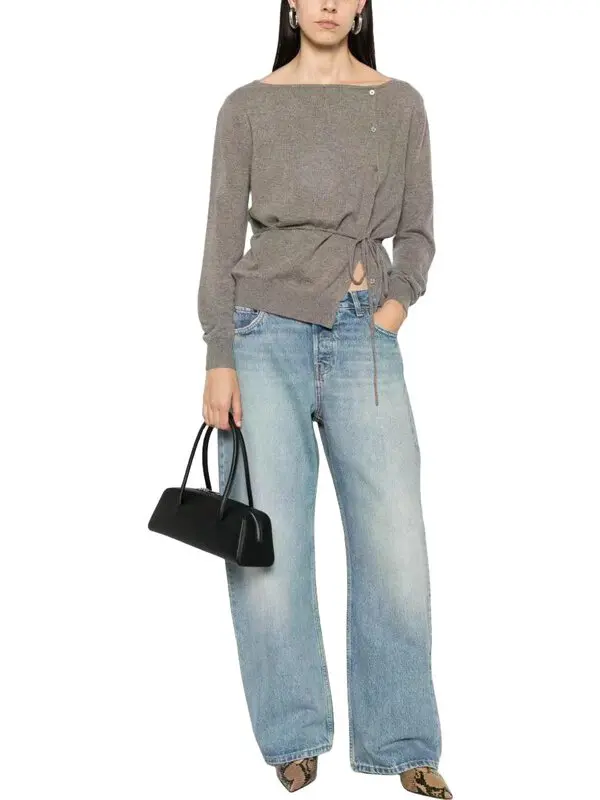 ST. AGNI Asymmetric Front Button Cardigan - Neutrals