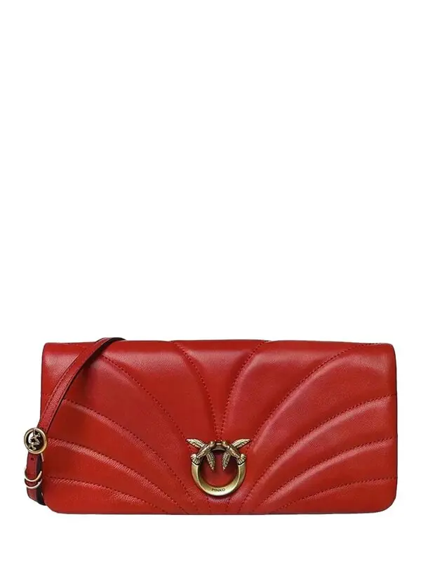 Pinko Love Birds Quilted Shoulder Bag - Red