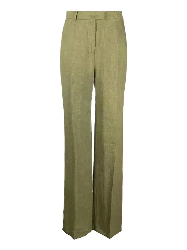 Max Mara Tailored Linen Trousers - Green