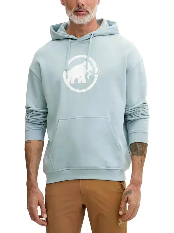 MAMMUT Logo Print Drawstring Hoodie - Blue