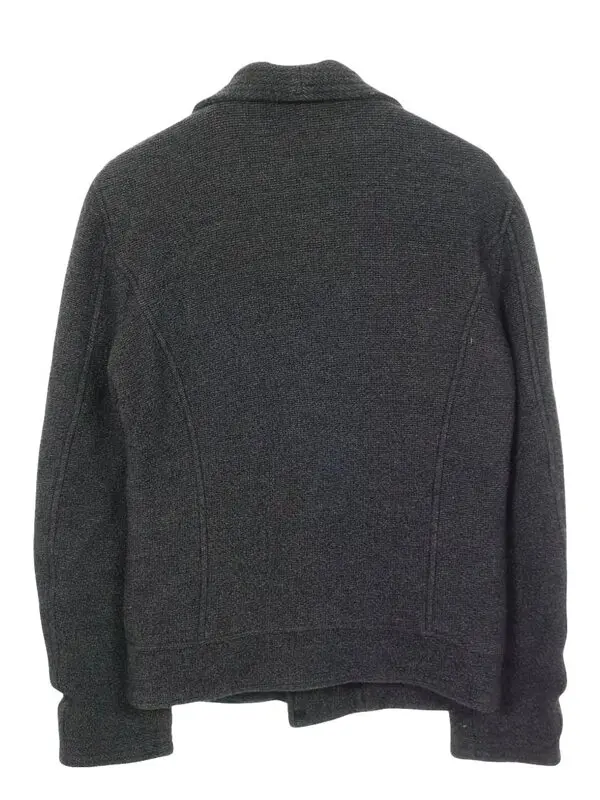 Emporio Armani Matt Line Textured Zip-up Jacket - Grey