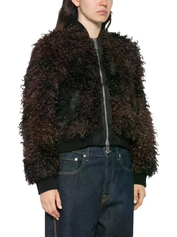 Sacai Zip-up Bomber Jacket - Brown
